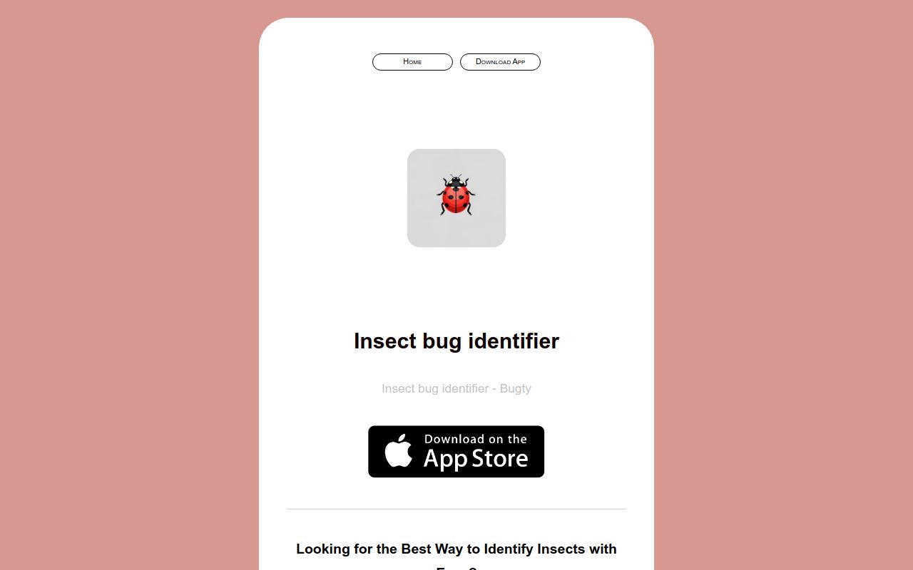 Insect bug identifier - Bugty